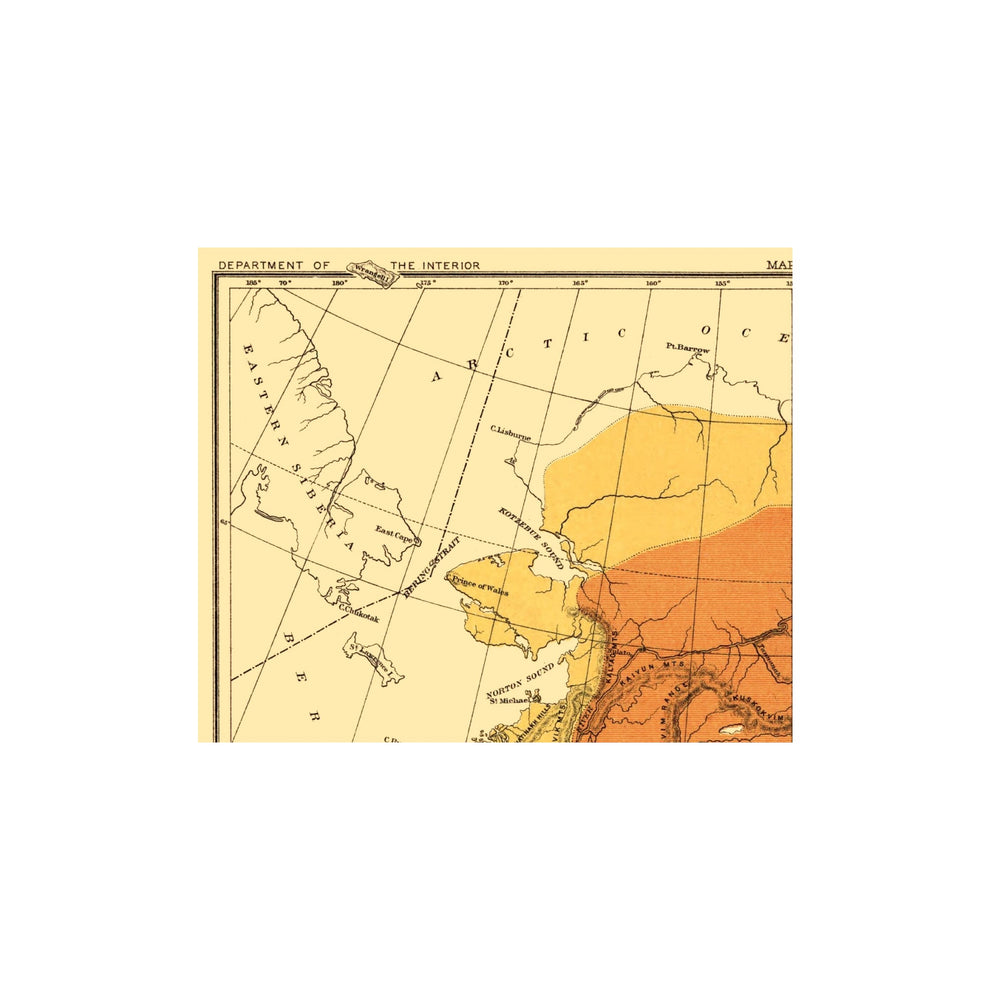 Historic State Map - Alaska Mink and Marten Habitat - Bien 1882 - 23 x ...