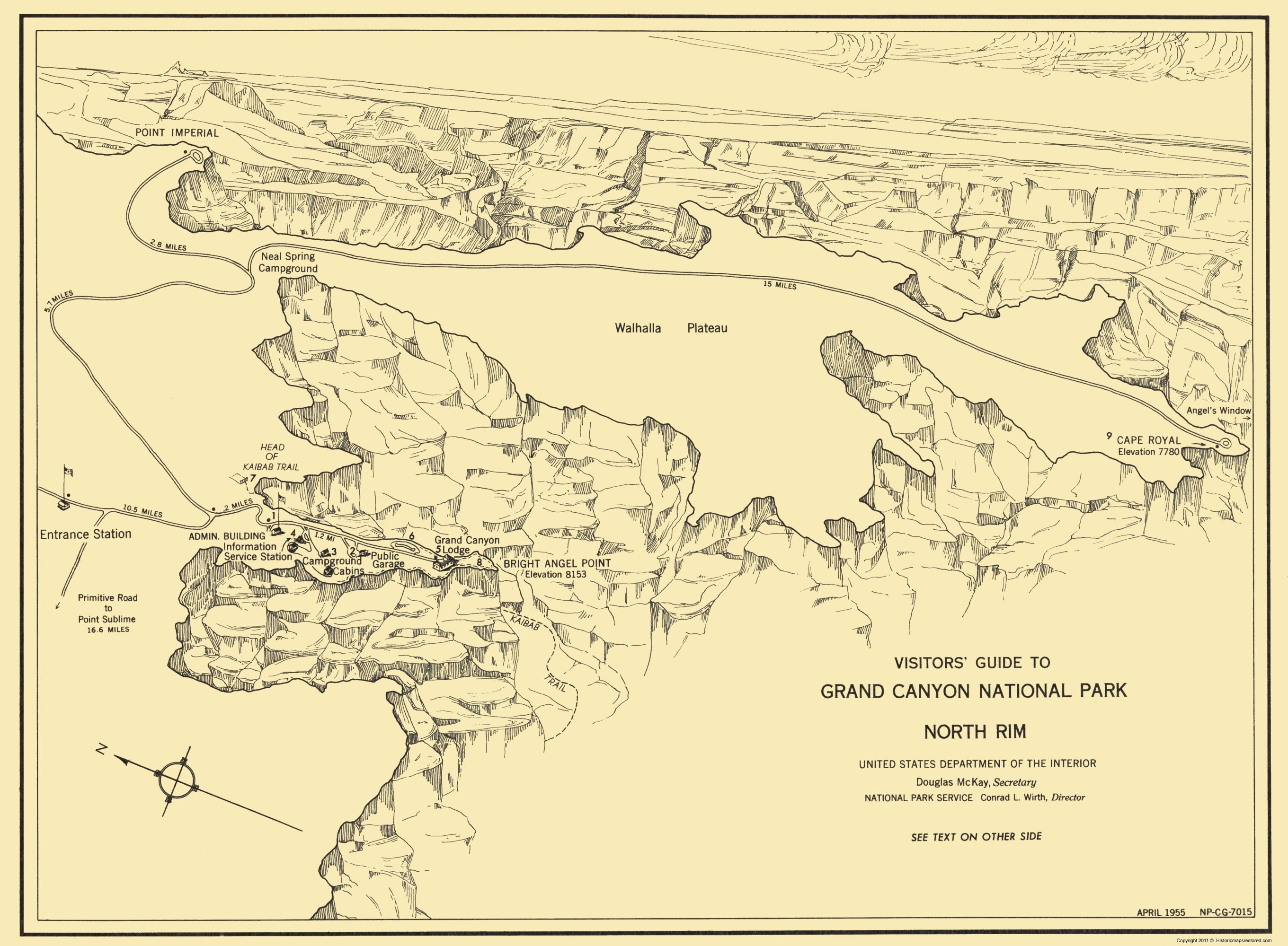Historic State Map - Grand Canyon North Rim Guide - US Park Services 1 ...
