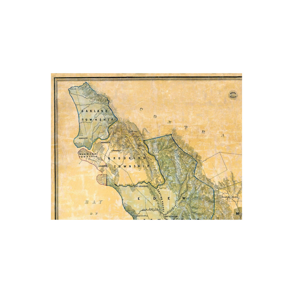 Historic County Map - Alameda County California - Higley 1857 - 30 x 2 ...