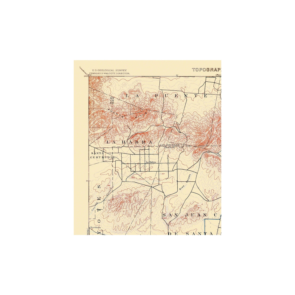 Topographical Map - Anaheim California - USGS 1901 - 23 x 27.25 - Vint ...