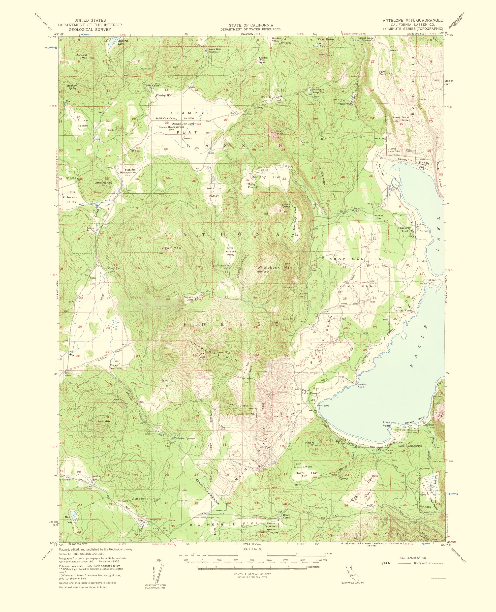 Topographical Map - Antelope Mountain California Quad - USGS 1963 - 23 ...