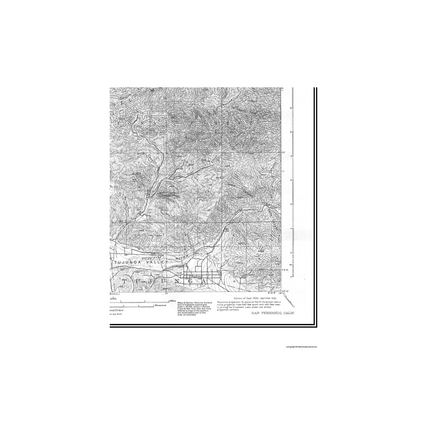 Topographical Map San Fernando California Quad USGS 1900 23 X 27 topographical-map-san-fernando-california-quad-usgs-1900-23-x-27