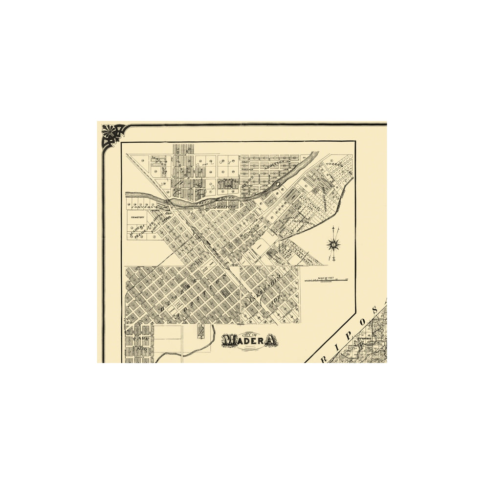 Historic County Map - Madera County California - Smith 1914 - 27.56 x ...