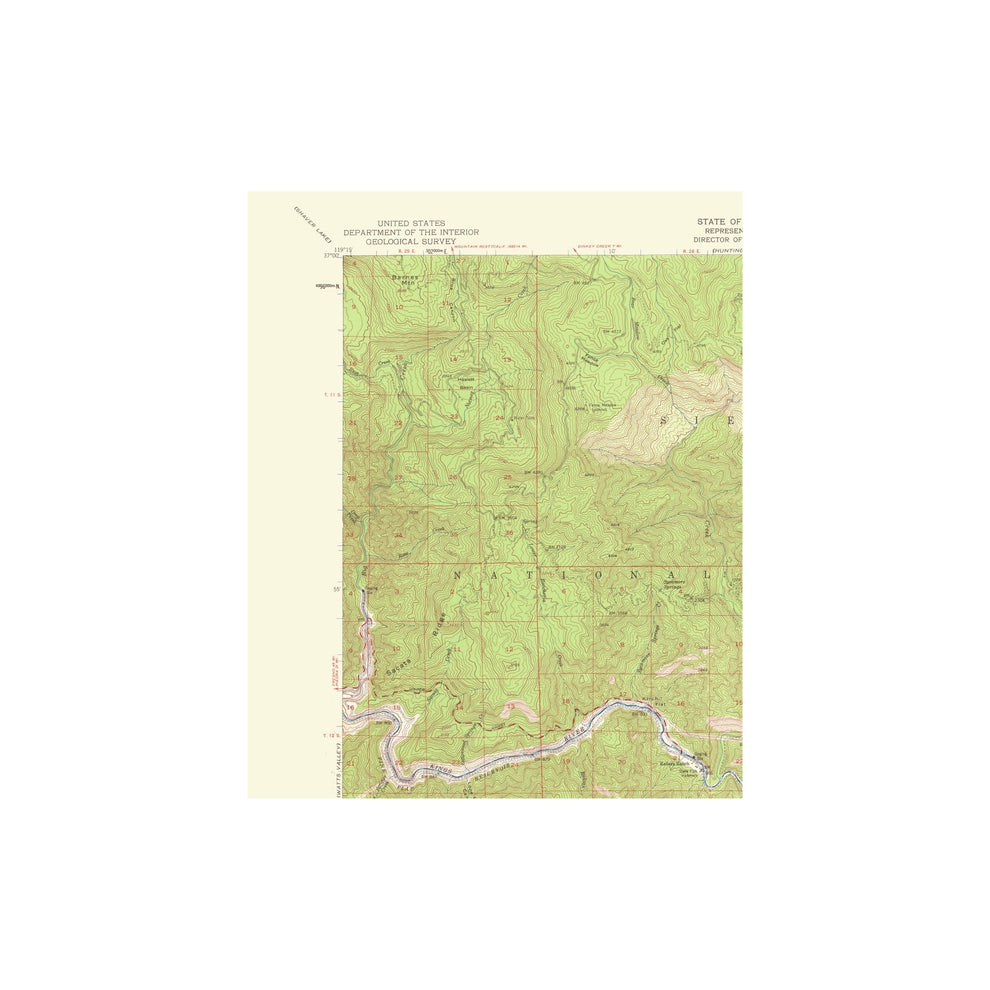 Topographical Map - Mt Patterson California Quad - USGS 1956 - 23 x 28 ...