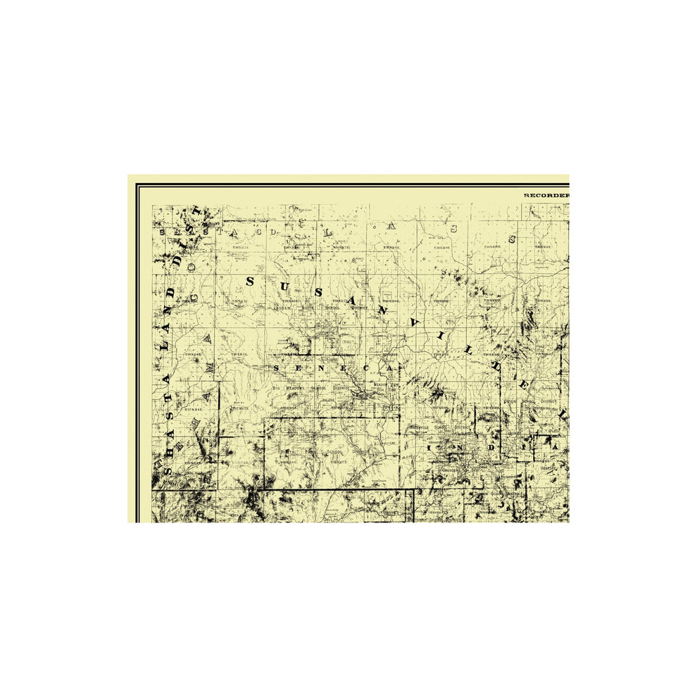 Historic County Map - Plumas County California - Keddie 1892 - 29.19 x ...