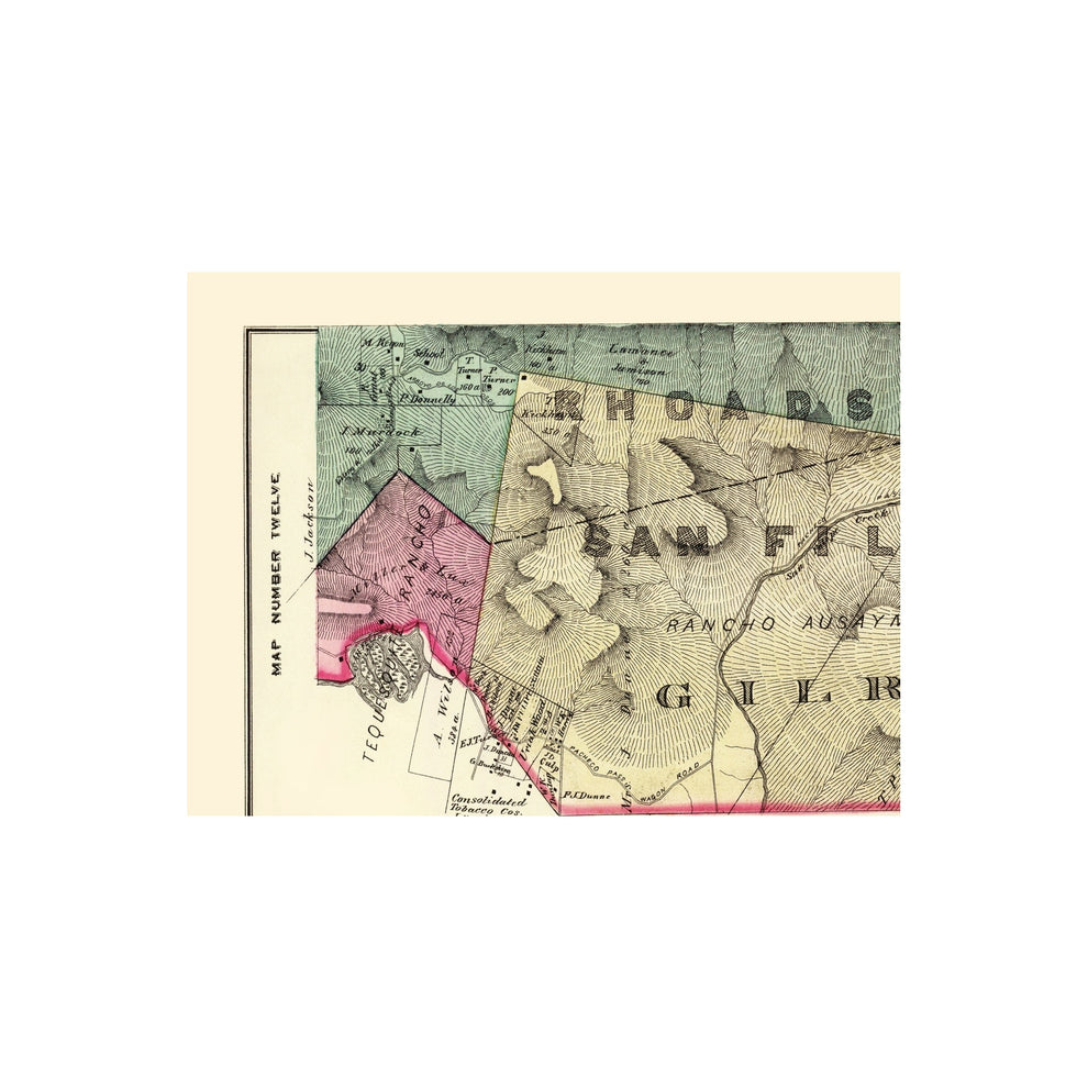 Historic County Map - Rhoads San Felipe Gilroy California - Thompson 1 ...