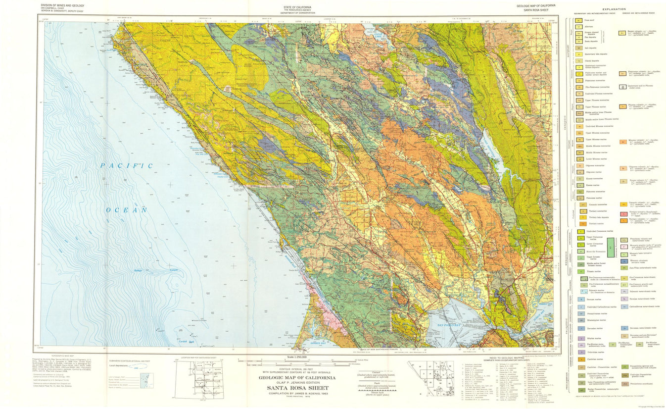 Historic Mine Map - Santa Rosa California Mines Sheet - Koenig 1958 ...
