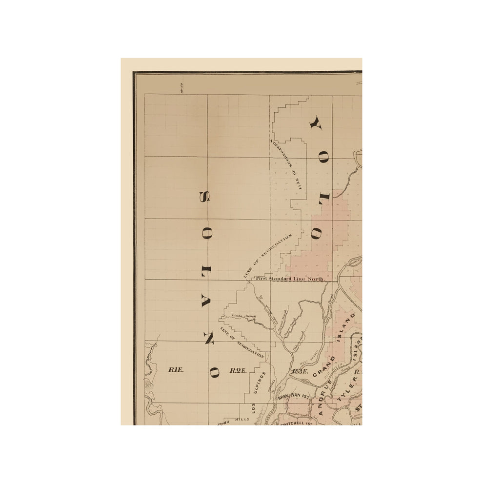Historic County Map - Yolo San Joaquin County California - Gibbes 1869 ...
