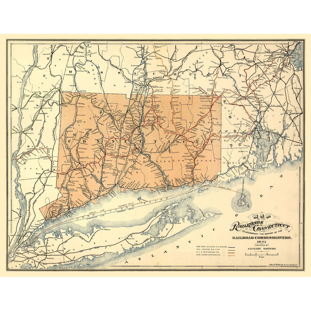 Old Railroad Maps - Connecticut – Maps of the Past