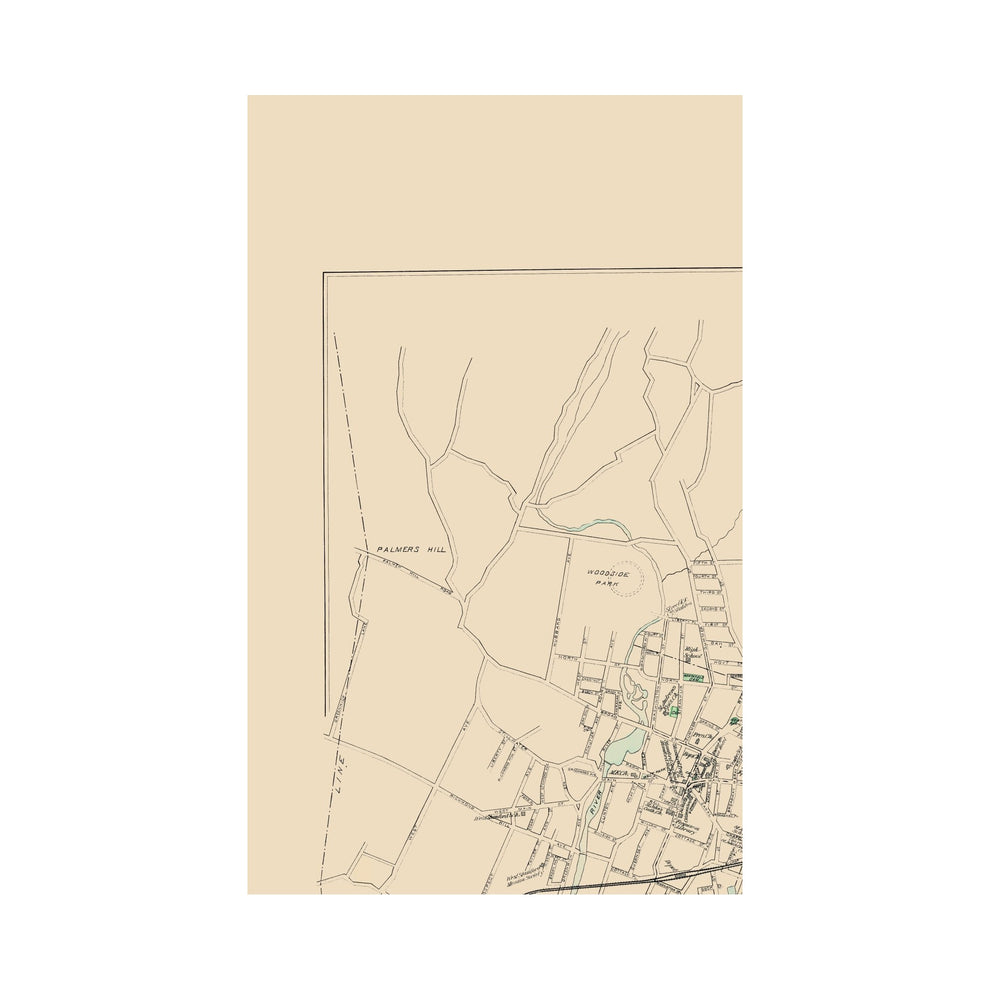 Historic City Map - Stamford Connecticut - Hurd 1893 - 23 x 37.16 - Vi ...