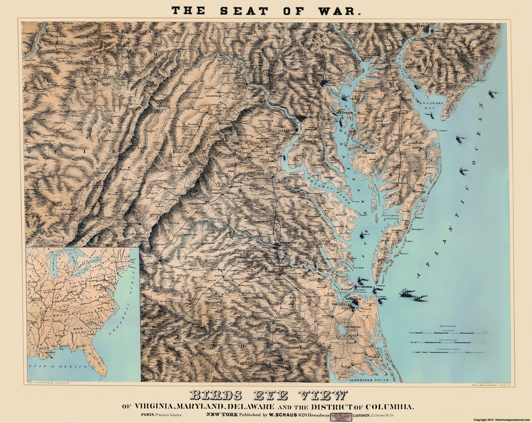 Delaware Civil War Map Prints | Historical Battle Maps – Maps of the Past