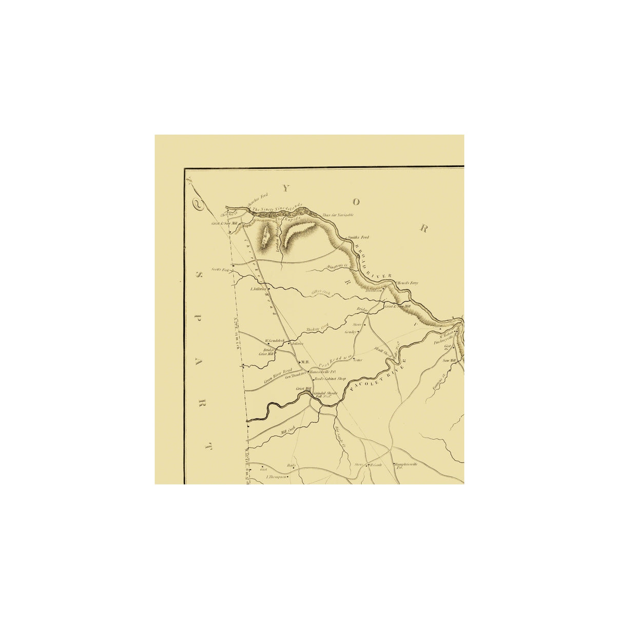 Historic County Map - South Carolina Union District - Thompson 1825 ...
