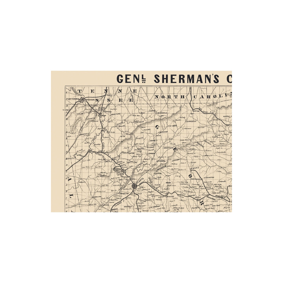 Historical Civil War Map - General Shermans Campaign - Bufford 1860 ...