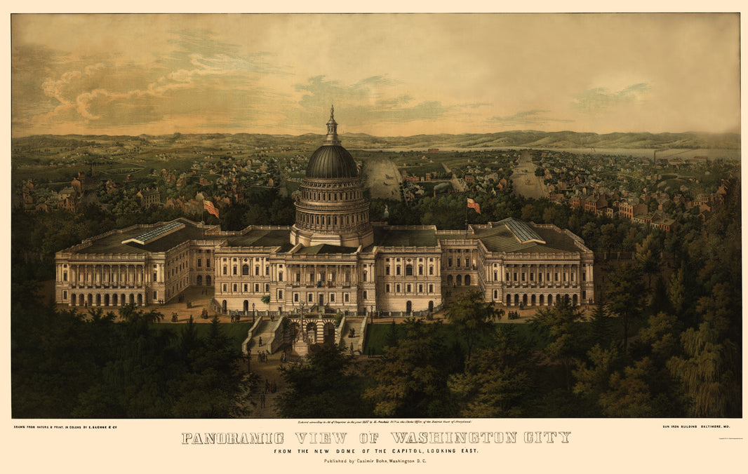 Washington DC Antique Panoramic Map Prints | Vintage Bird s-Eye Maps ...