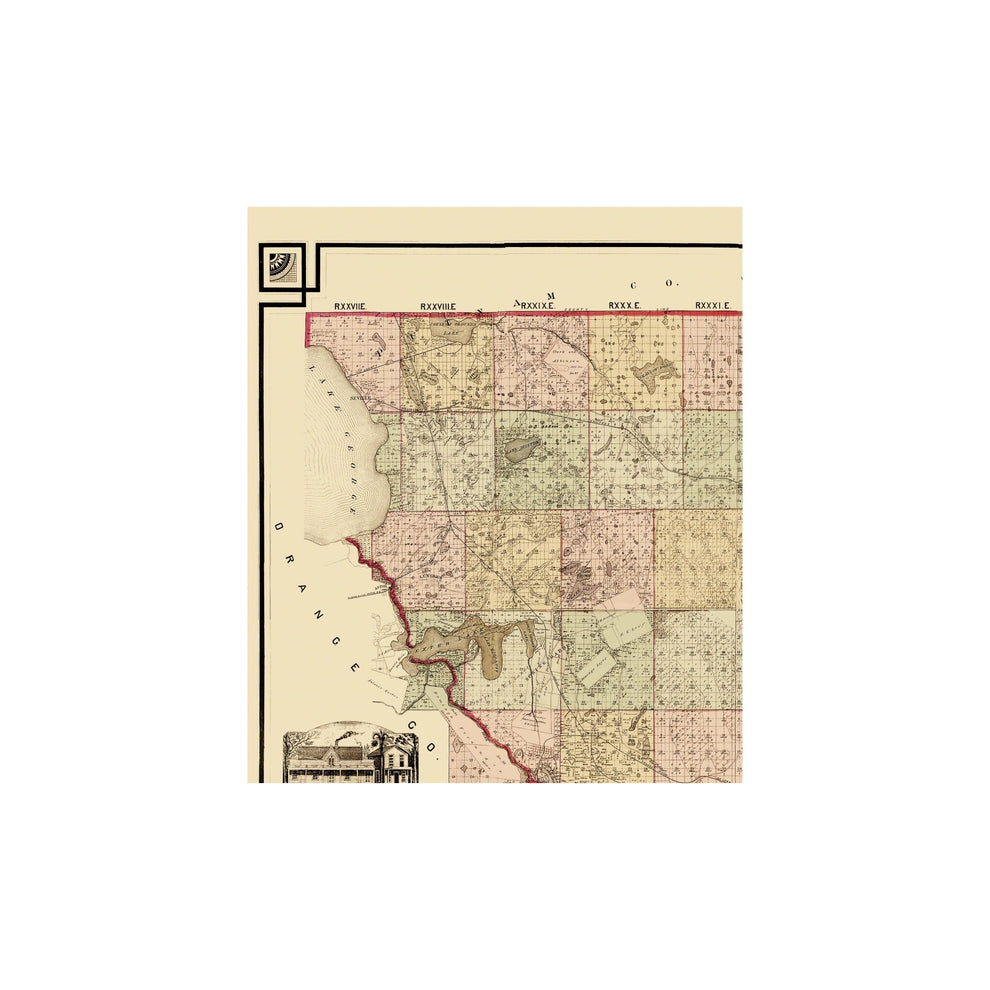 Historic County Map - Volusia County Florida - Rogers 1883 - 23 x 26.7 – Maps of the Past