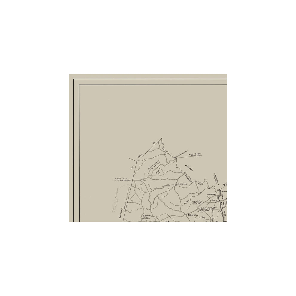 Historic County Map - Barrow County Georgia - Highway Board 1934 - 23 ...