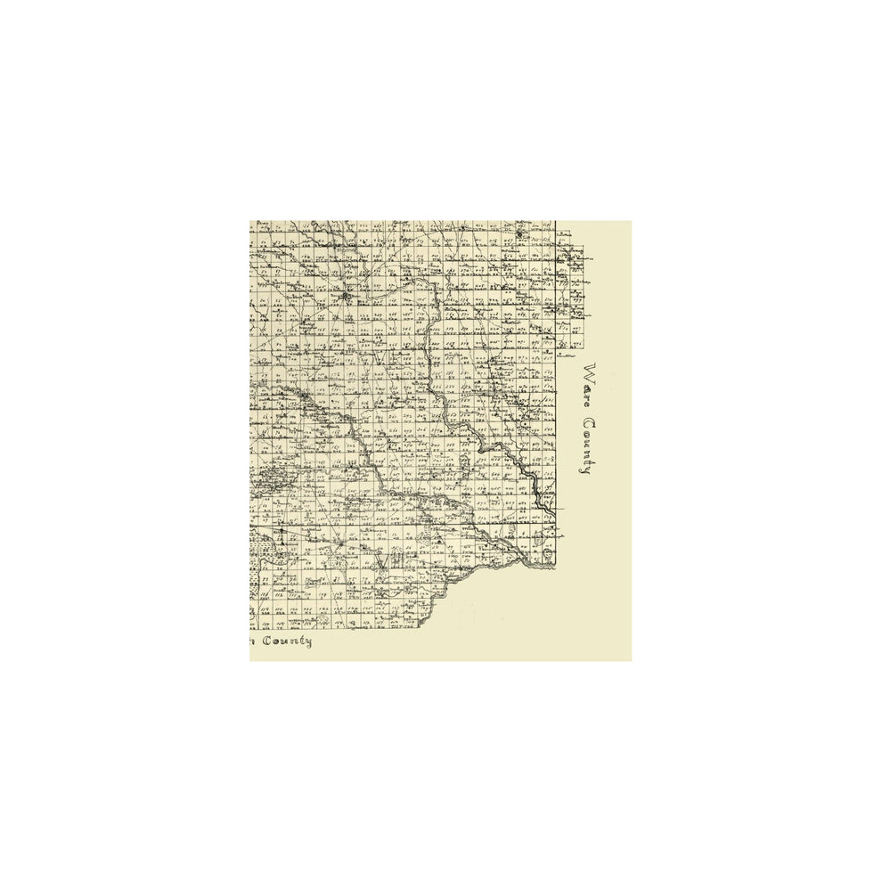 Historic County Map - Coffee County Georgia - Marshall 1891 - 23 x 26 ...