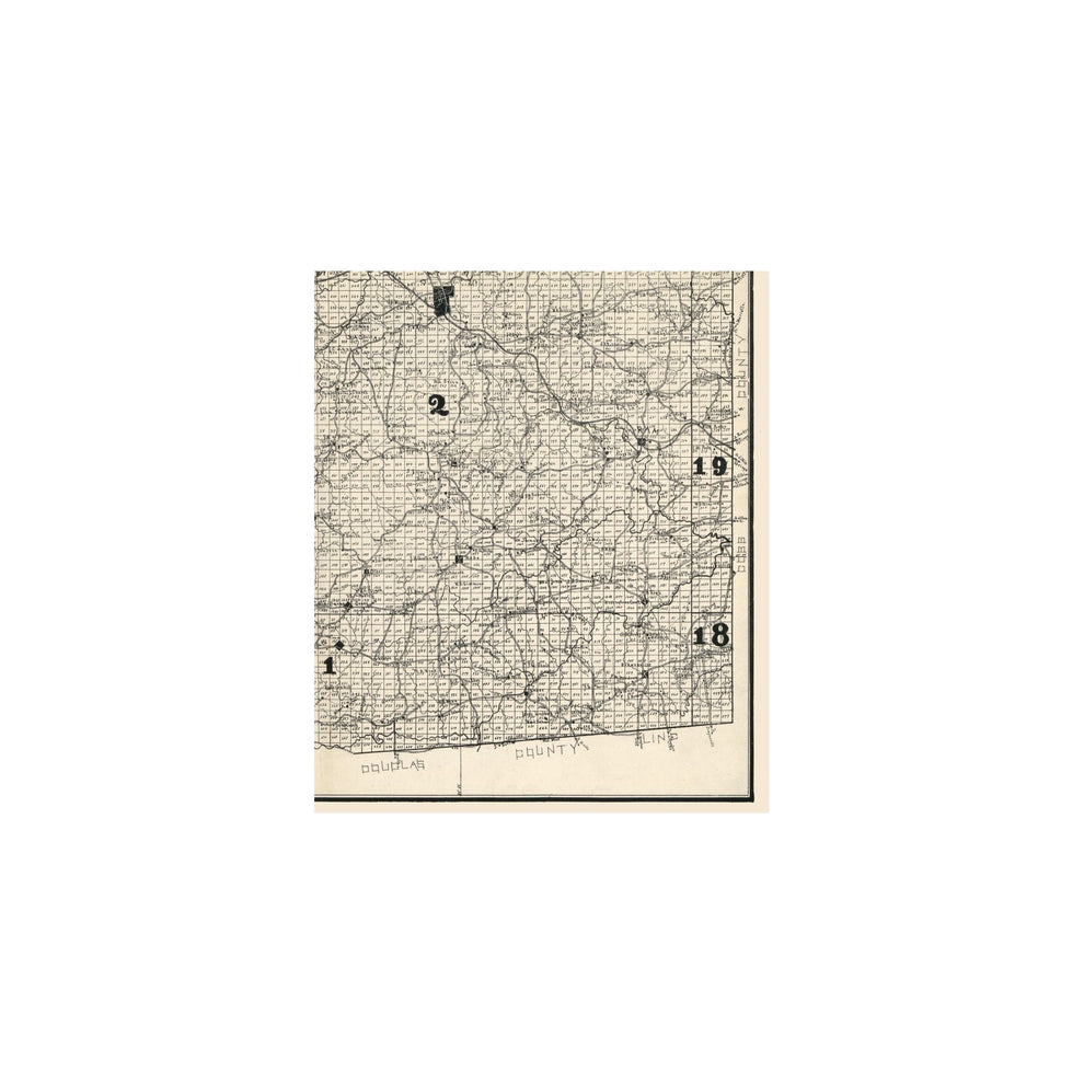 Historic County Map - Paulding County Georgia - West 1896 - 23 x 27.42 ...