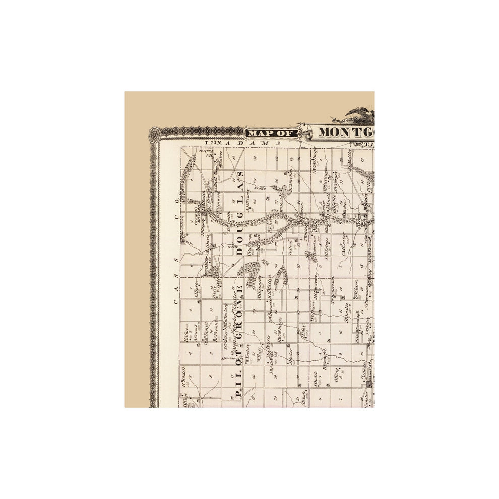Historic County Map - Montgomery County Iowa - Andreas 1875 - 23 x 29 ...