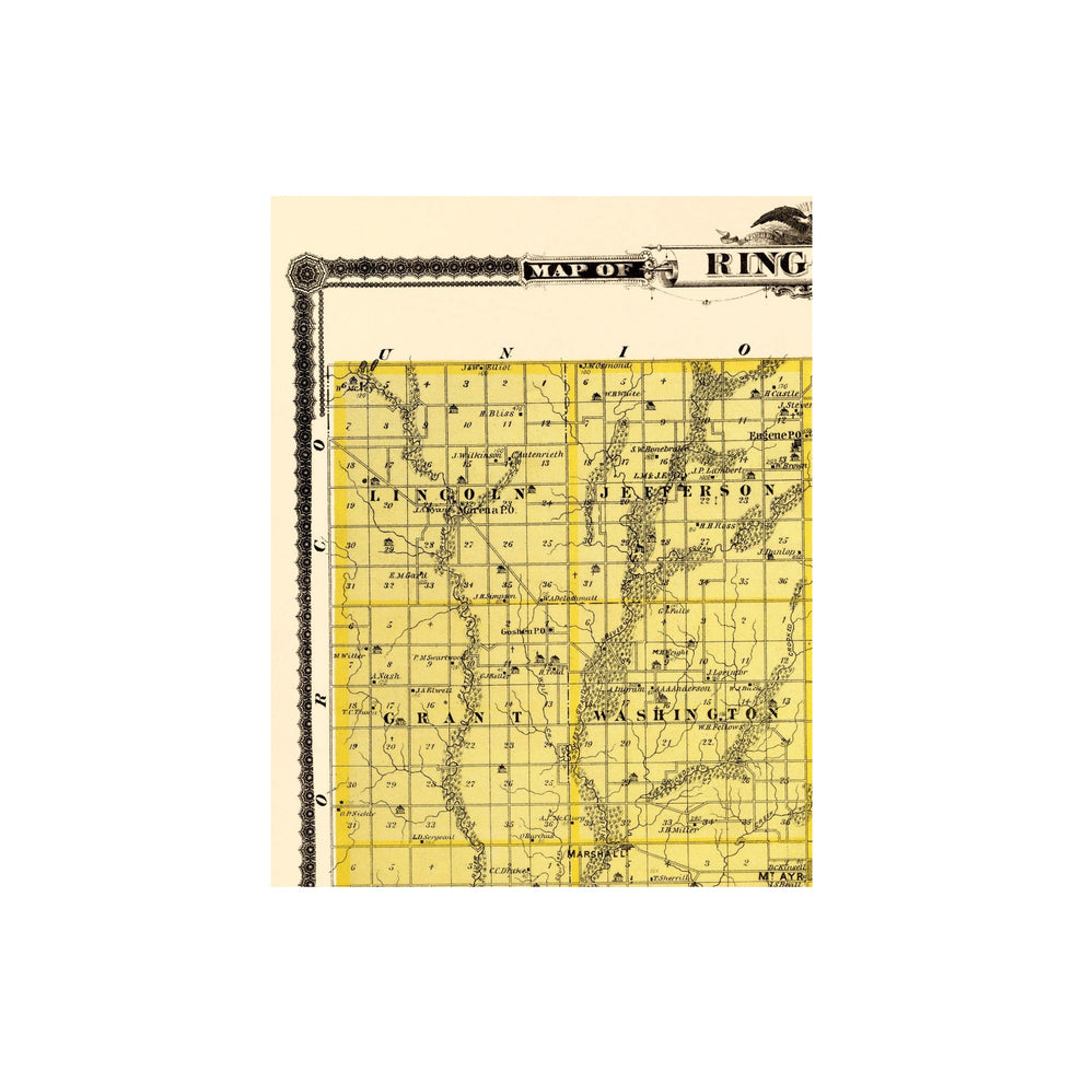 Historic County Map - Ringgold County Iowa - Andreas 1875 - 23 x 29.36 ...
