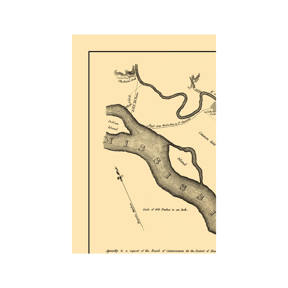 Historic Nautical Map - Kaskaskia Mississippi River Illinois 1807 - 23 ...
