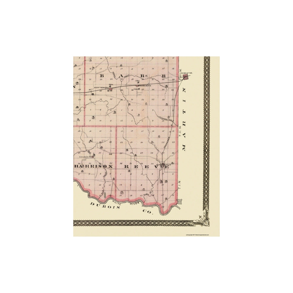 Historic County Map - Daviess County Washington - Andreas 1876 - 23 x ...