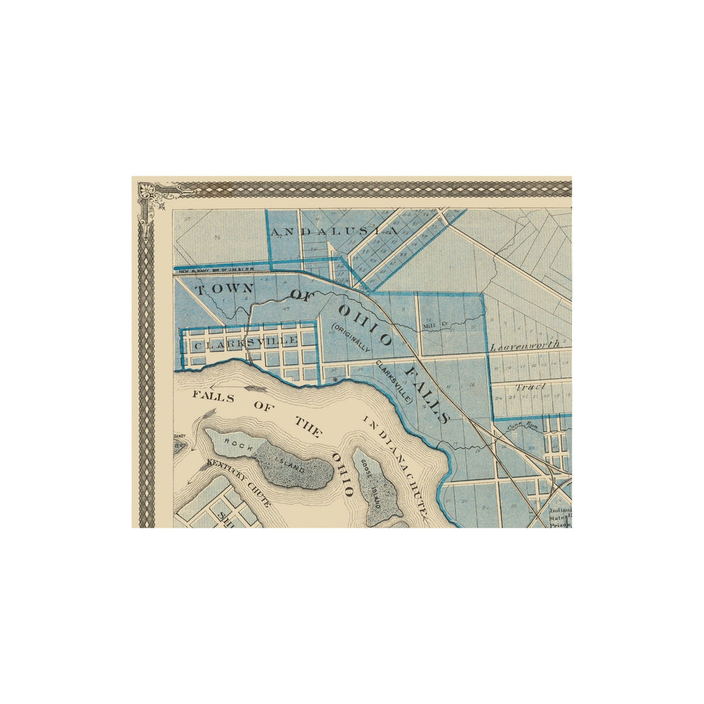 Historic City Map - Jeffersonville Indiana - Baskin 1876 - 28.81 x 23 ...