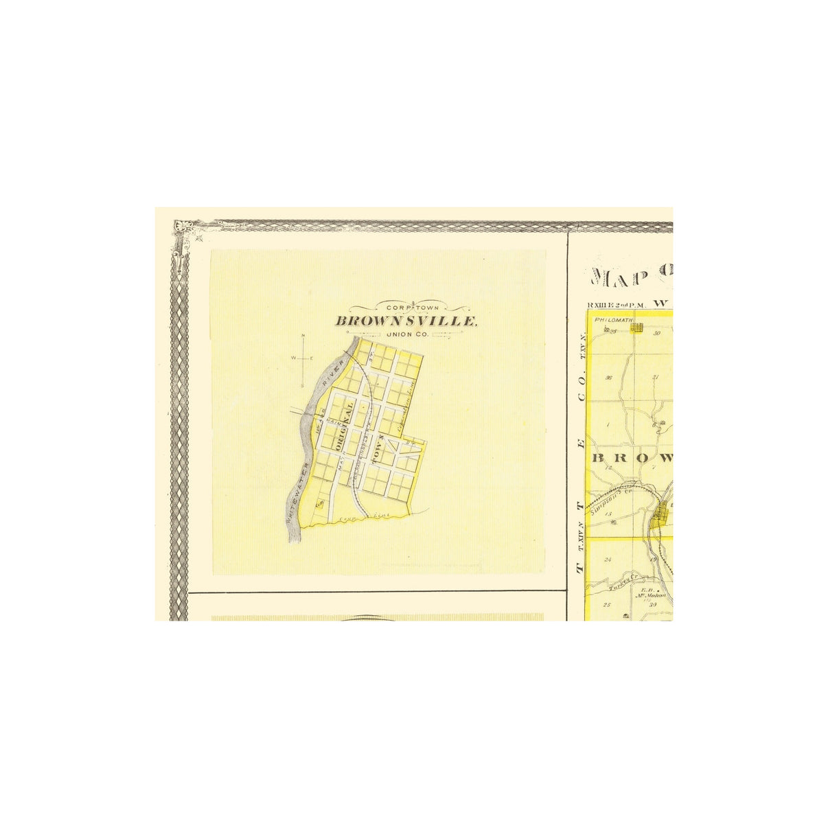 Historic County Map - Union County Indiana - Baskin 1876 - 23 x 28.80 ...