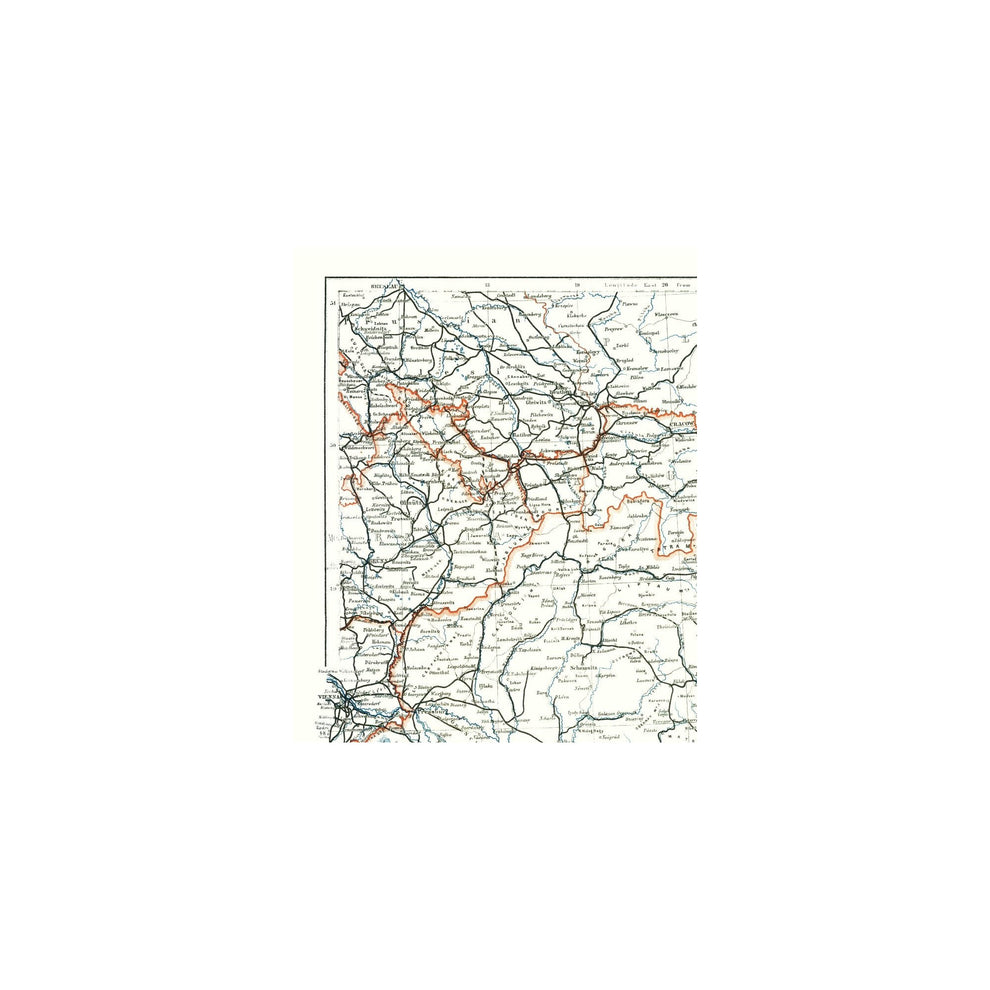 Historic Map - Austrian Empire Railways Roads - Baedeker 1896 - 23 x 2 ...