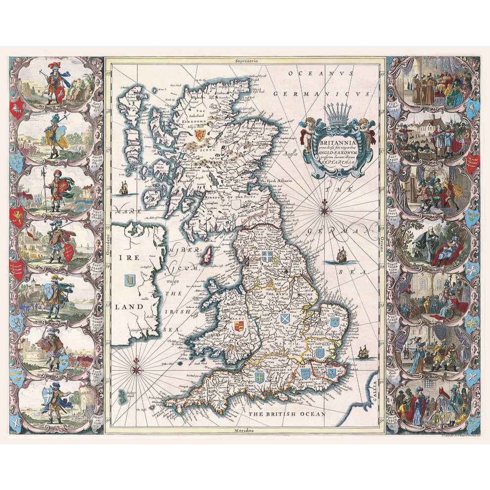 Historic Nautical Map - British Isles German Sea British Ocean - Vinta ...