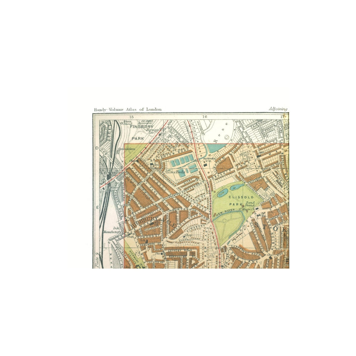 Historic Map - Hackney London England - Philip 1904 - 28.21 x 23 - Vin ...