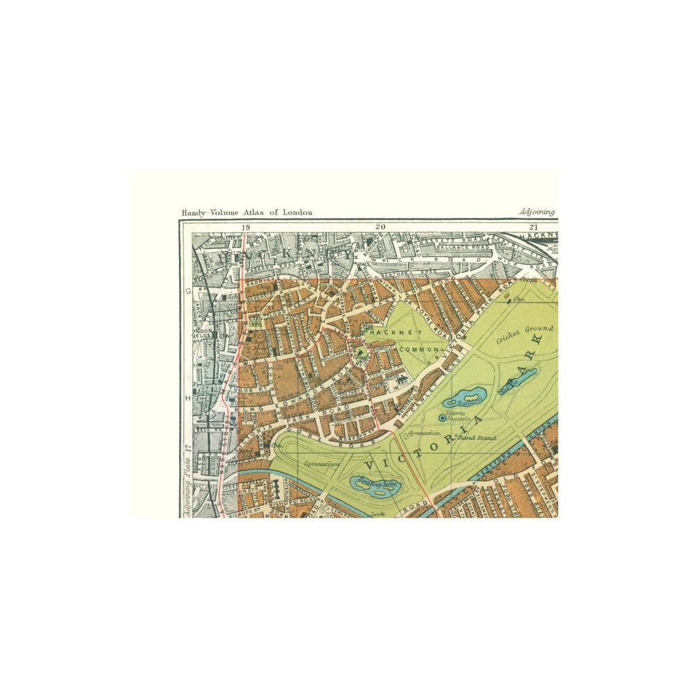 Historic Map - Victoria Park London England - Philip 1904 - Vintage Wa ...