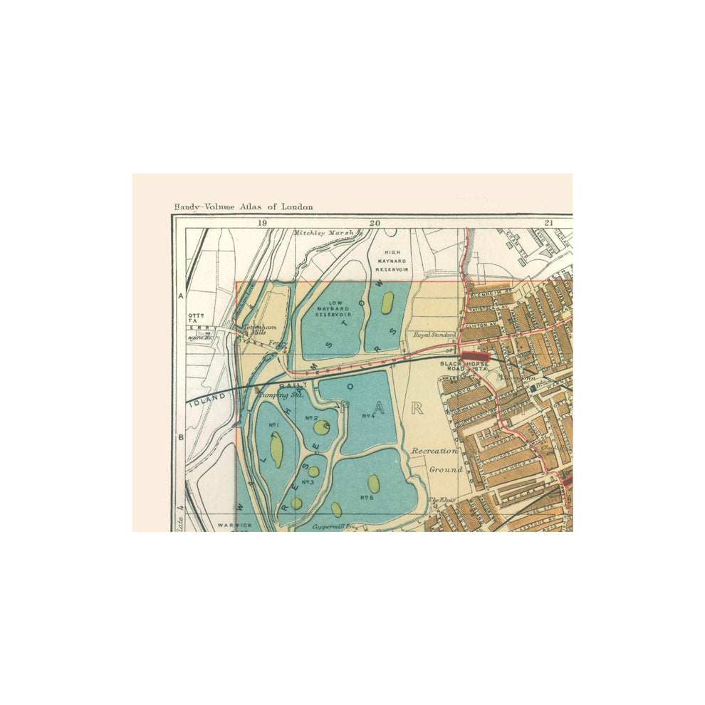 Historic Map - Walthamstow London England - Philip 1904 - 28.28 x 23 ...