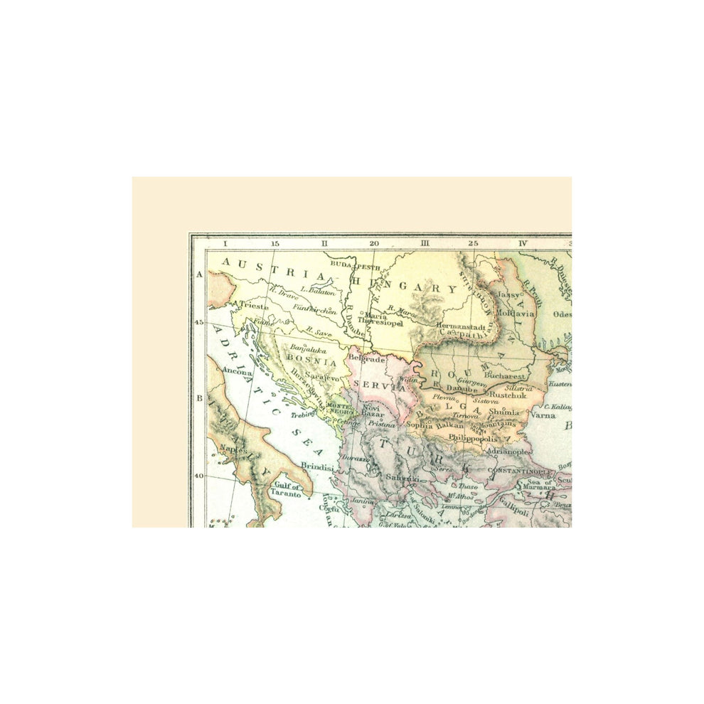 Historic Map - Europe 1892 - Gardiner 1902 - 28.82 x 23 - Vintage Wall ...