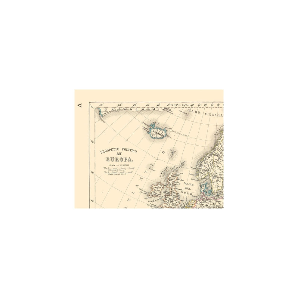 Historic Map - Europe Political Boundaries - Santini 1794 - 28.80 x 23 ...