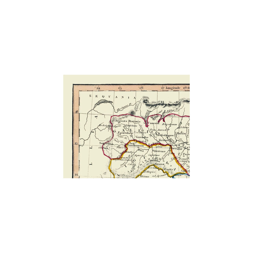 Historic Map - Italy Northern Ancient - Fenner 1830 - 28.09 x 23 - Vin ...