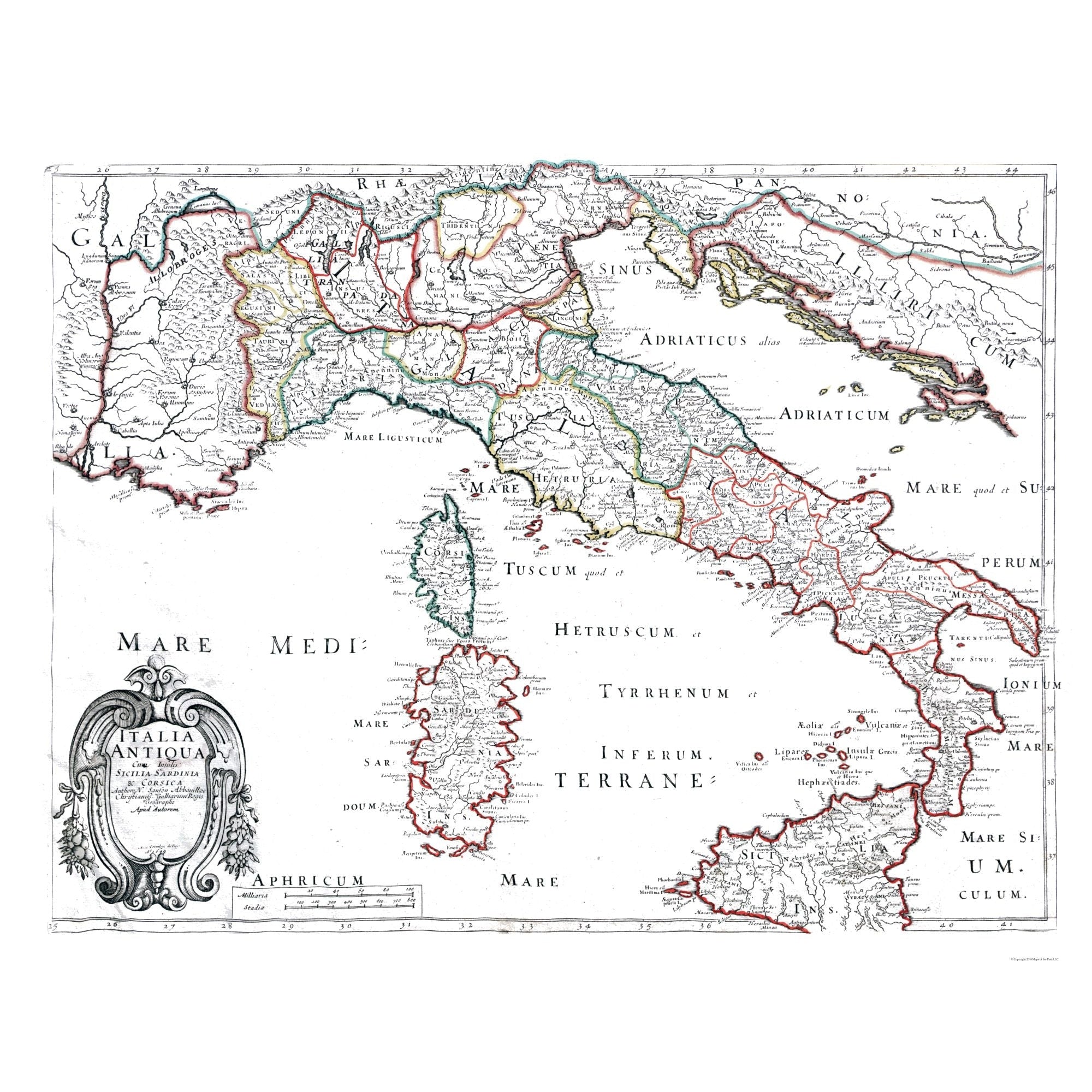 Historic Map - Italy Ancient - Sanson 1641 - 29.93 x 23 - Vintage Wall ...