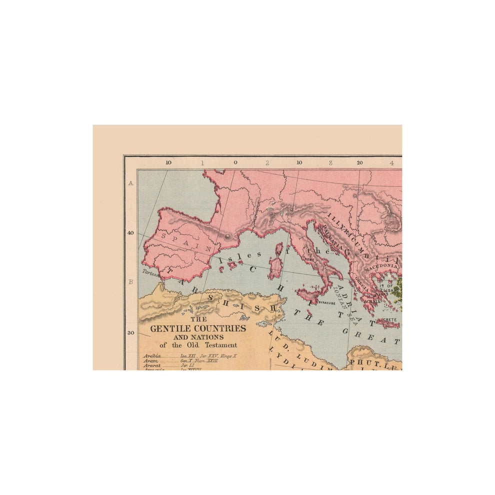 Historic Map - Gentile Countries Old Testament - Case 1878 - 28.97 x 2 ...