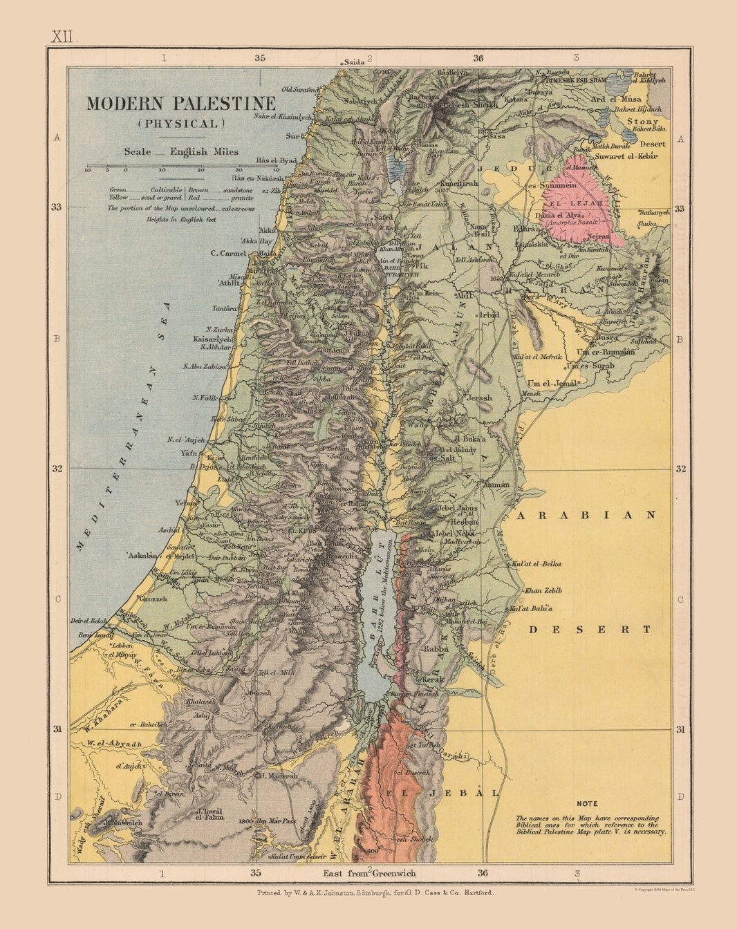 Palestine Vintage International Map Wall Art | Historical International ...
