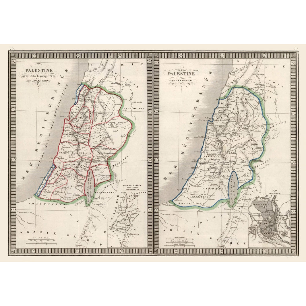 Palestine Vintage International Map Wall Art | Historical International ...
