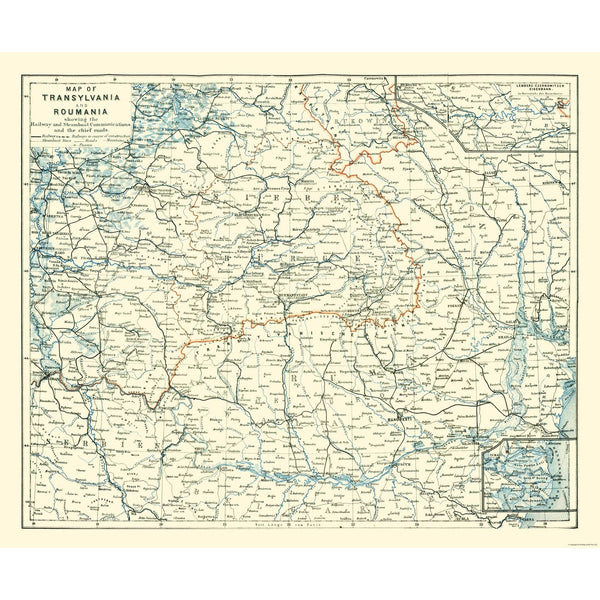 Historic Map - Transylvania Romania - Baedeker 1896 - Vintage Wall Art ...