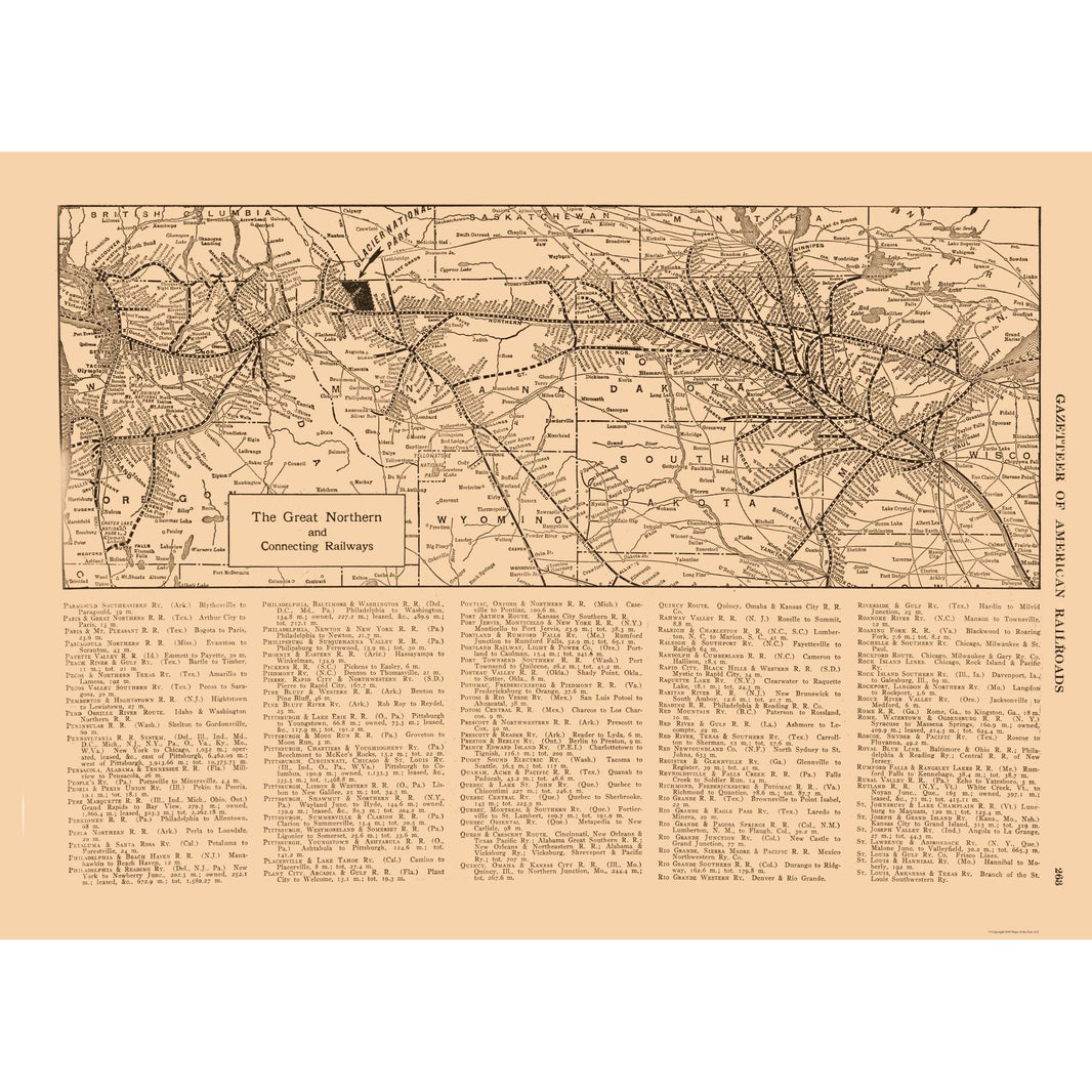 Montana Antique Railroad Map Prints | Historical Railway Maps – Maps of ...
