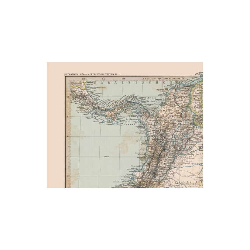Historic Map - North South America - Stieler 1885 - Vintage Wall Art ...