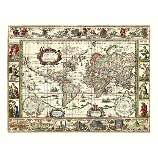 Historic Map - World America 1492 to 1499 - Bleau - 29.60 x 23 - Vinta ...