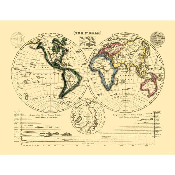 Historic Map - World Geographical Divisions - Vintage Wall Art – Maps ...