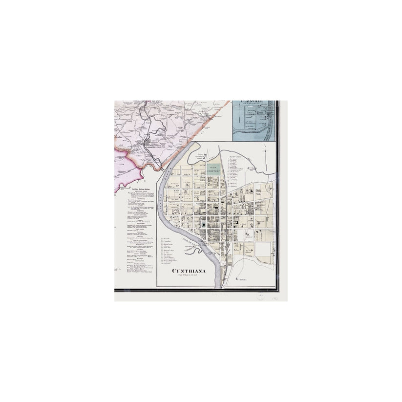 Historic County Map - Harrison County Kentucky - Beers 1877 - 23 x 26 ...