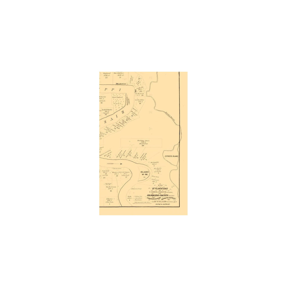Historic County Map - Carrol Parish Louisiana - McFarland 1860 - 23 x ...