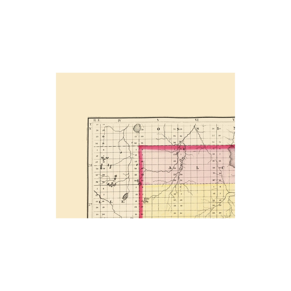 Historic County Map - Alcona County Michigan - Walling 1873 - 23 x 28 ...