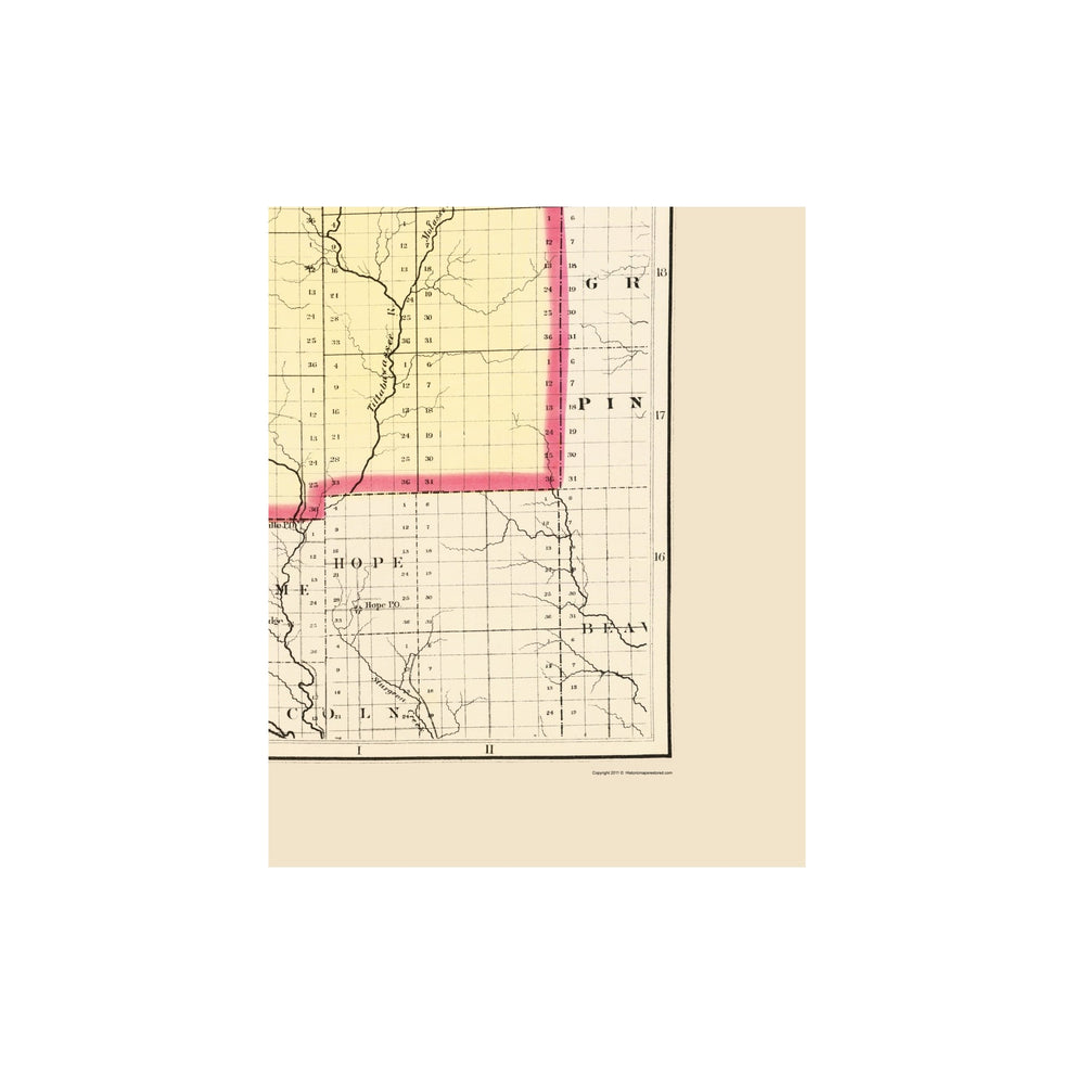 Historic County Map - Gladwin County Michigan - Walling 1873 - 23 x 28 ...