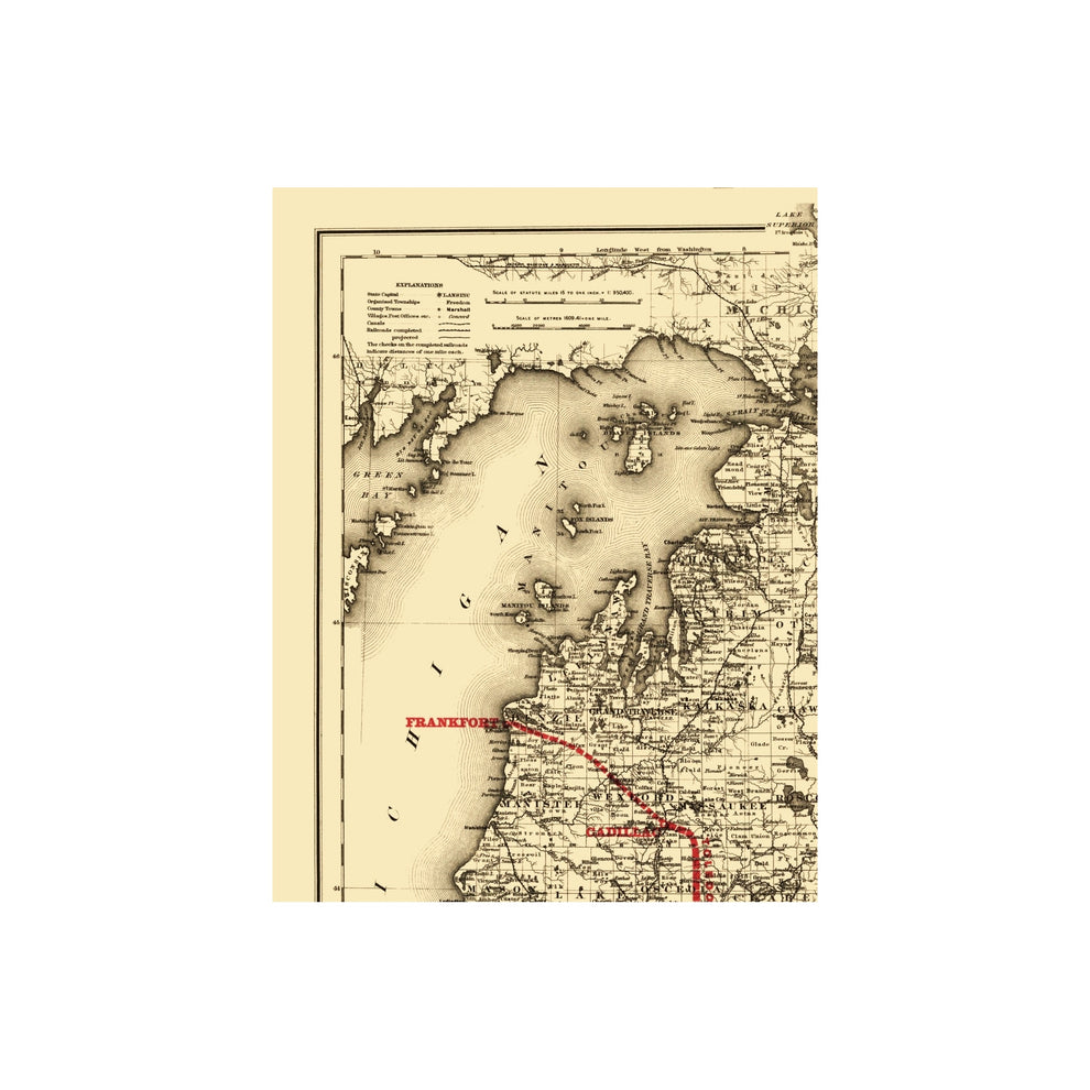 Railroad Map - Toledo Ann Arbor and North Michigan Railway - Colton 18 ...